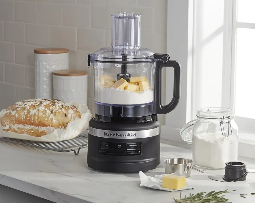 KitchenAid KFP0719BM Black Matte 7‑Cup Food Processor, 2‑Speed + Pulse