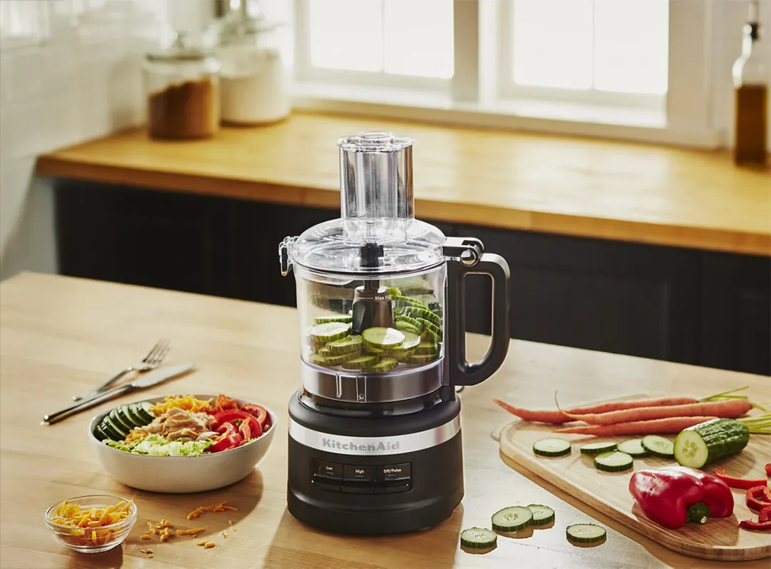 KitchenAid KFP0719BM Black Matte 7‑Cup Food Processor, 2‑Speed + Pulse