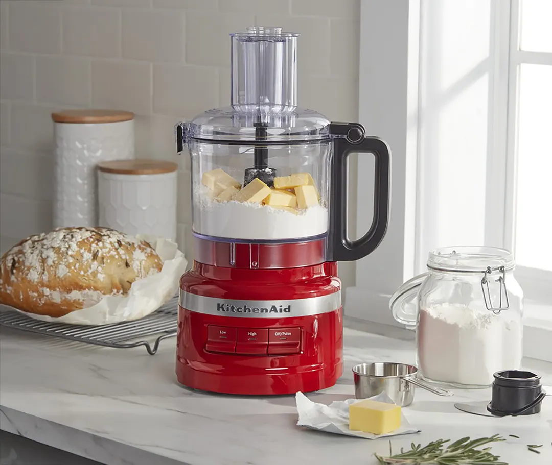 KitchenAid KFP0719ER Empire Red 7‑Cup Food Processor, 2‑Speed + Pulse
