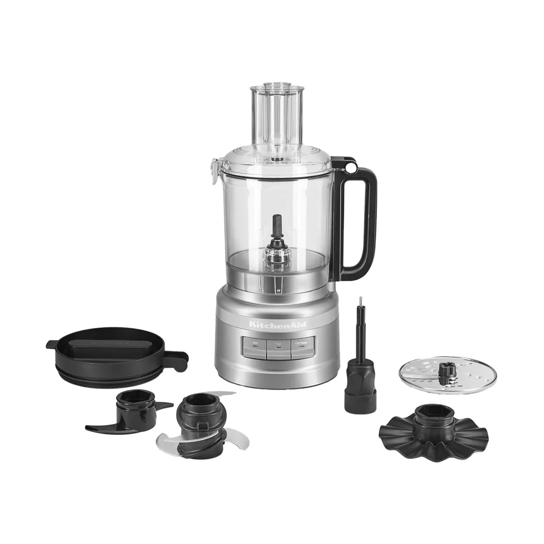 KitchenAid KFP0921CU Contour Silver 9‑Cup Food Processor, 3‑Speed