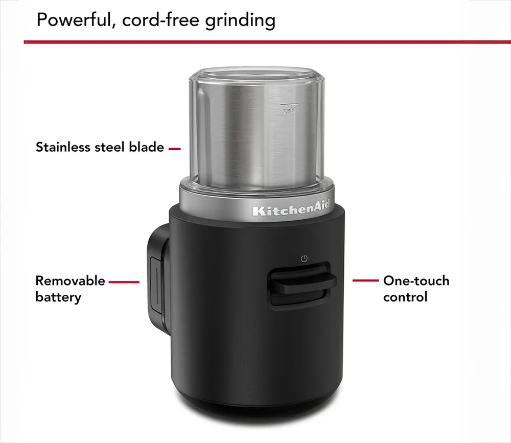 KitchenAid KBGR111BM Kitchenaid Go™ Cordless Blade Coffee Grinder ...