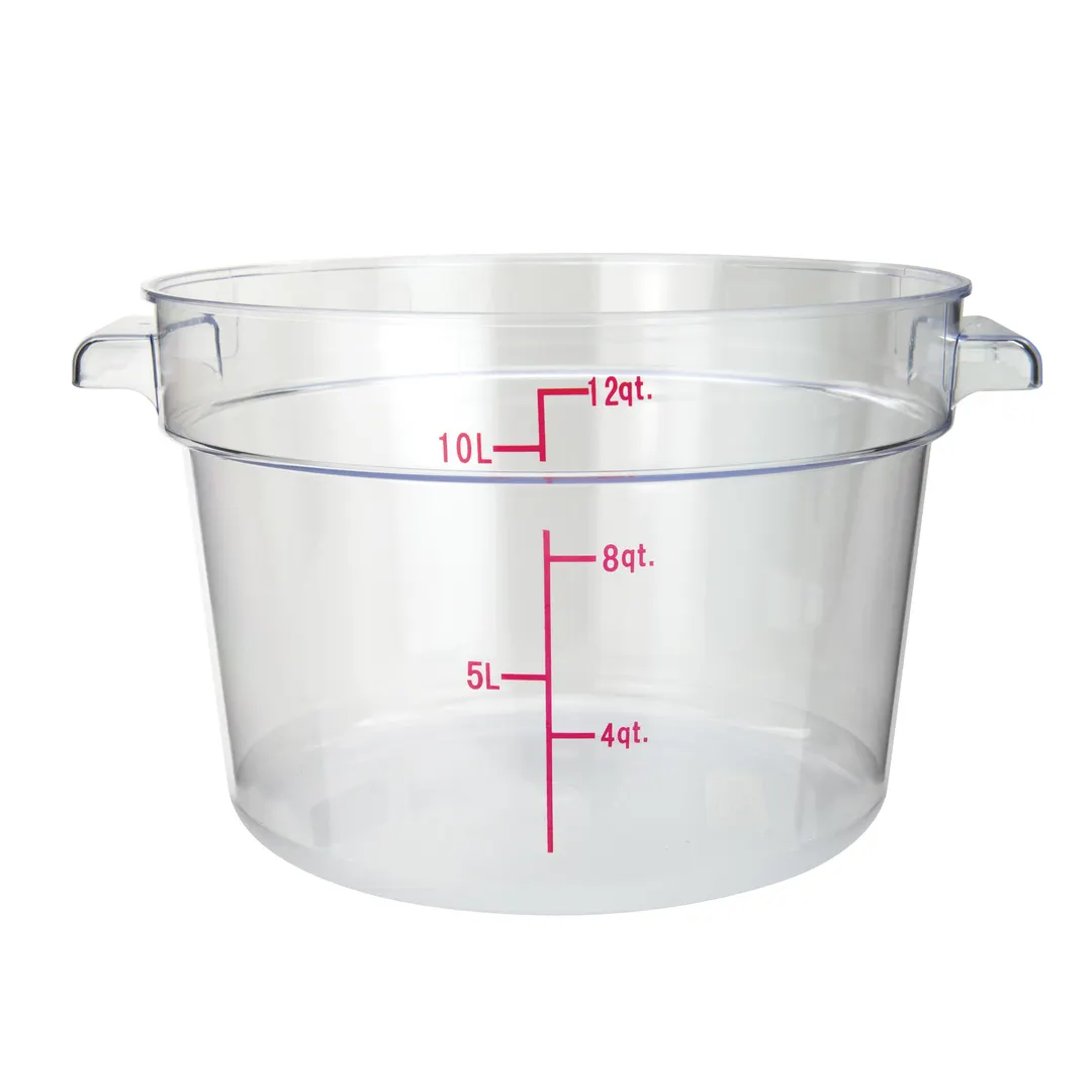 Winco PCRC-12 12 Qt. Clear Round Food Storage Container