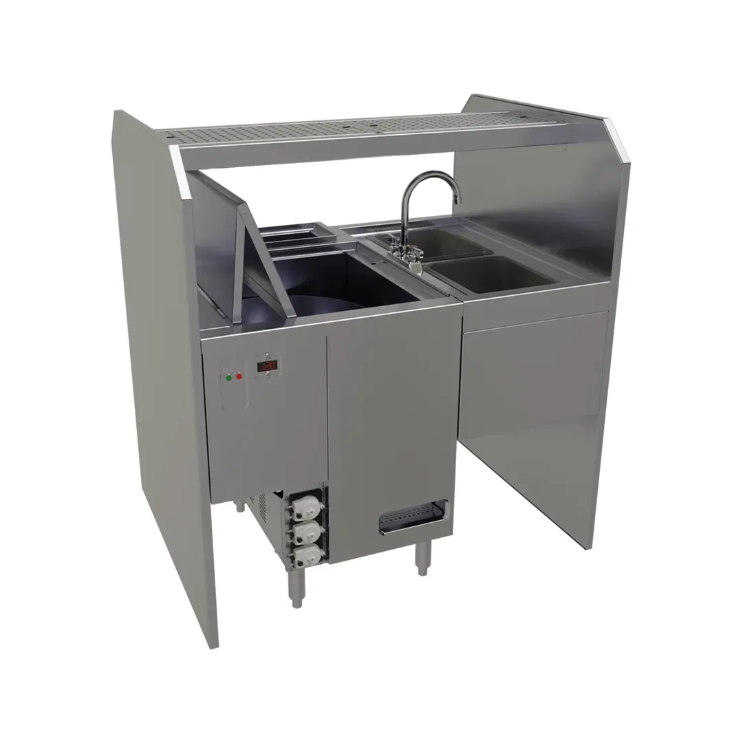 Glastender PSD-42L 42" Pass-Thru Combo Underbar Ice Bin/Cocktail ...