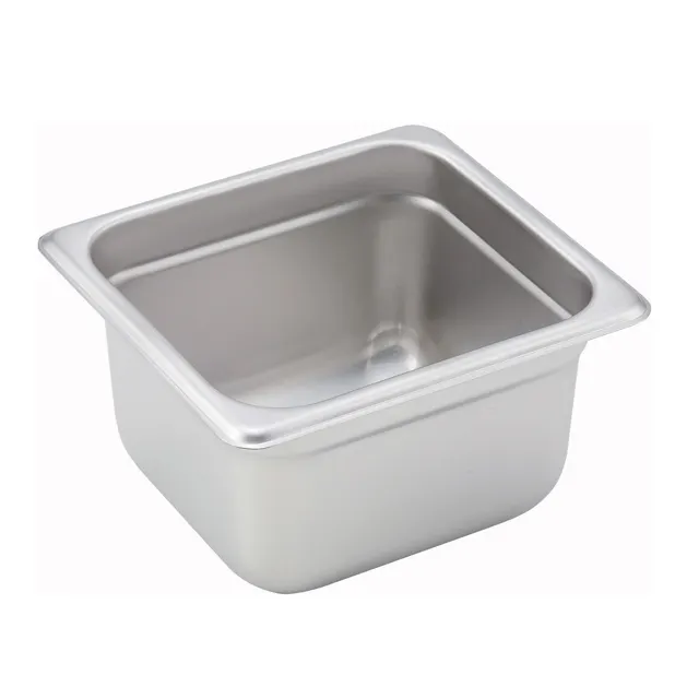Winco SPJM-604 4" 1/6 Size Solid Anti-Jam Steam Table Pan