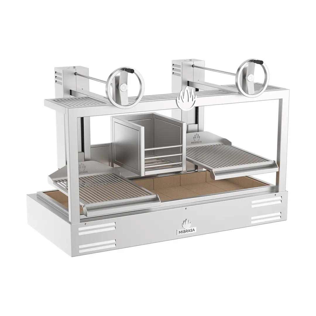 Mibrasa GMB 160 FIRE 64" Countertop Charcoal Parrilla Grill w/ (2 ...