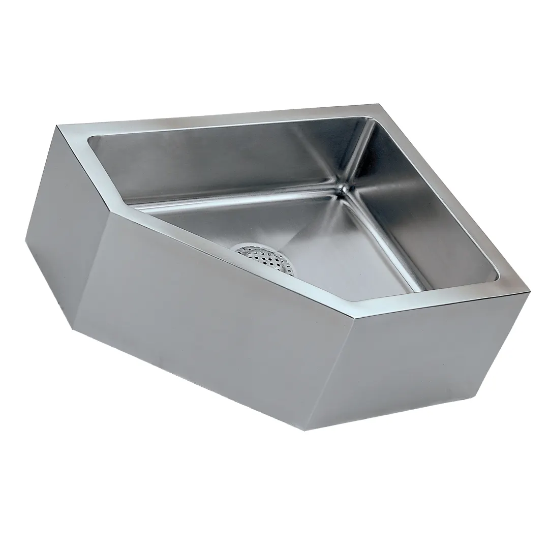 IMC Teddy FS-R Mop Sink, Right Corner, 24"W X 18"D X 7" Deep Bowl, 4" Drain