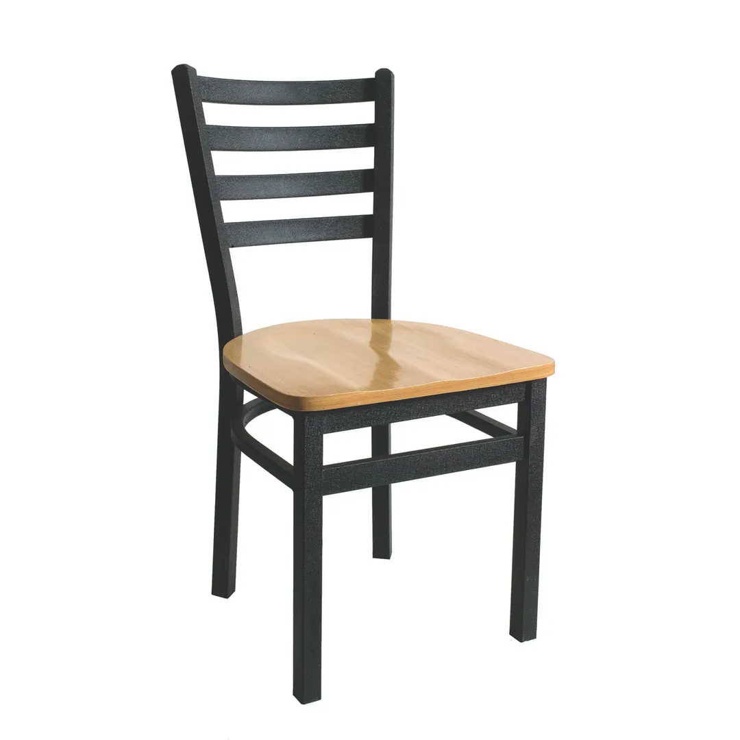 BFM Seating 2160C-SB W Lima Side Chair, Ladder Back, Metal Frame