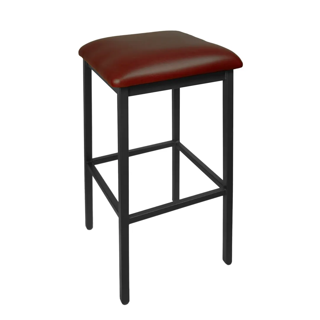 BFM Seating 2510B-SB GR3 Trent Bistro Barstool, Black, Backless