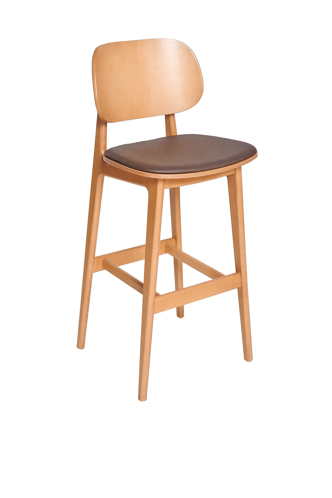 BFM Seating ZWB22NTRG4-NT Emma Upholstered Barstool with Wood Frame