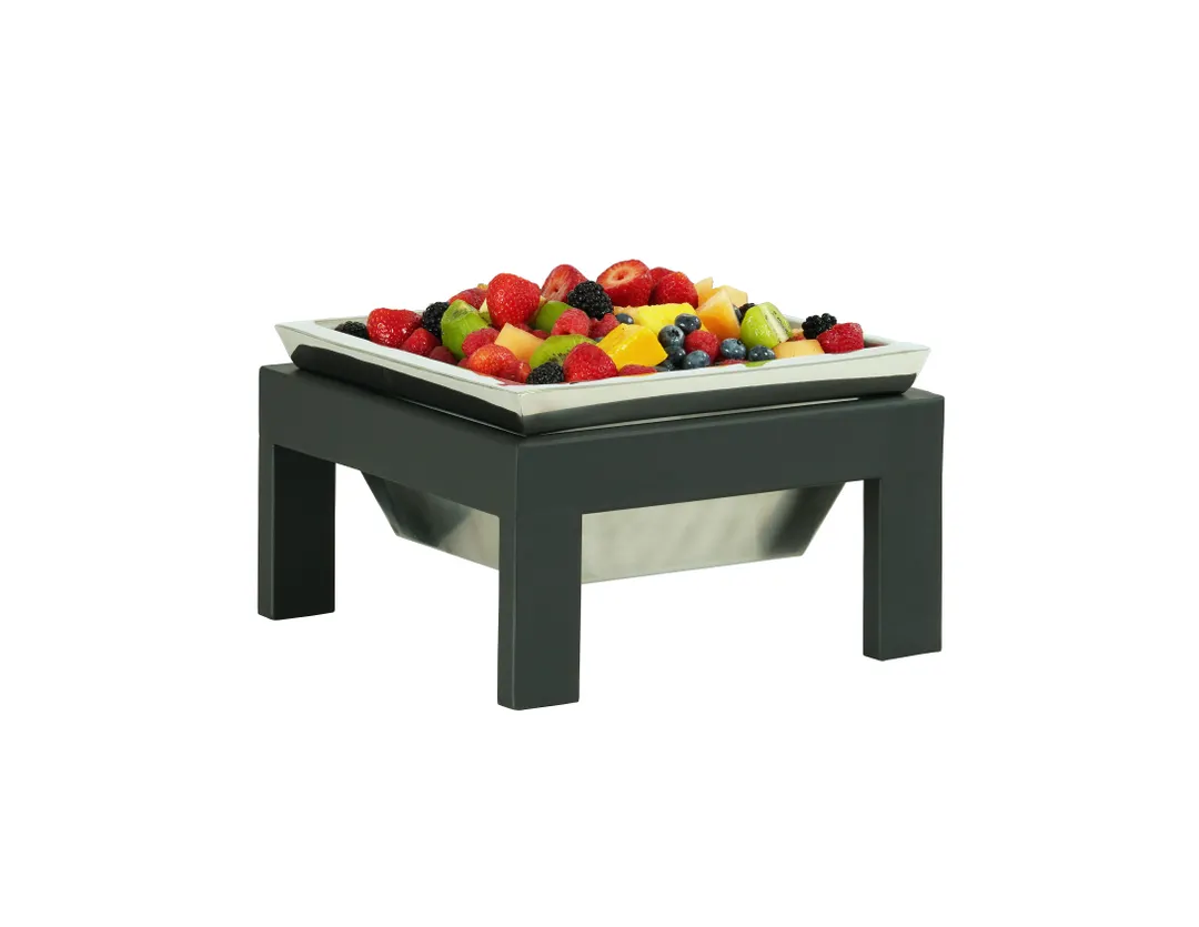 Cal-Mil 23130-6-13 Ice Tray, 10" x 10" x 6", Black Metal