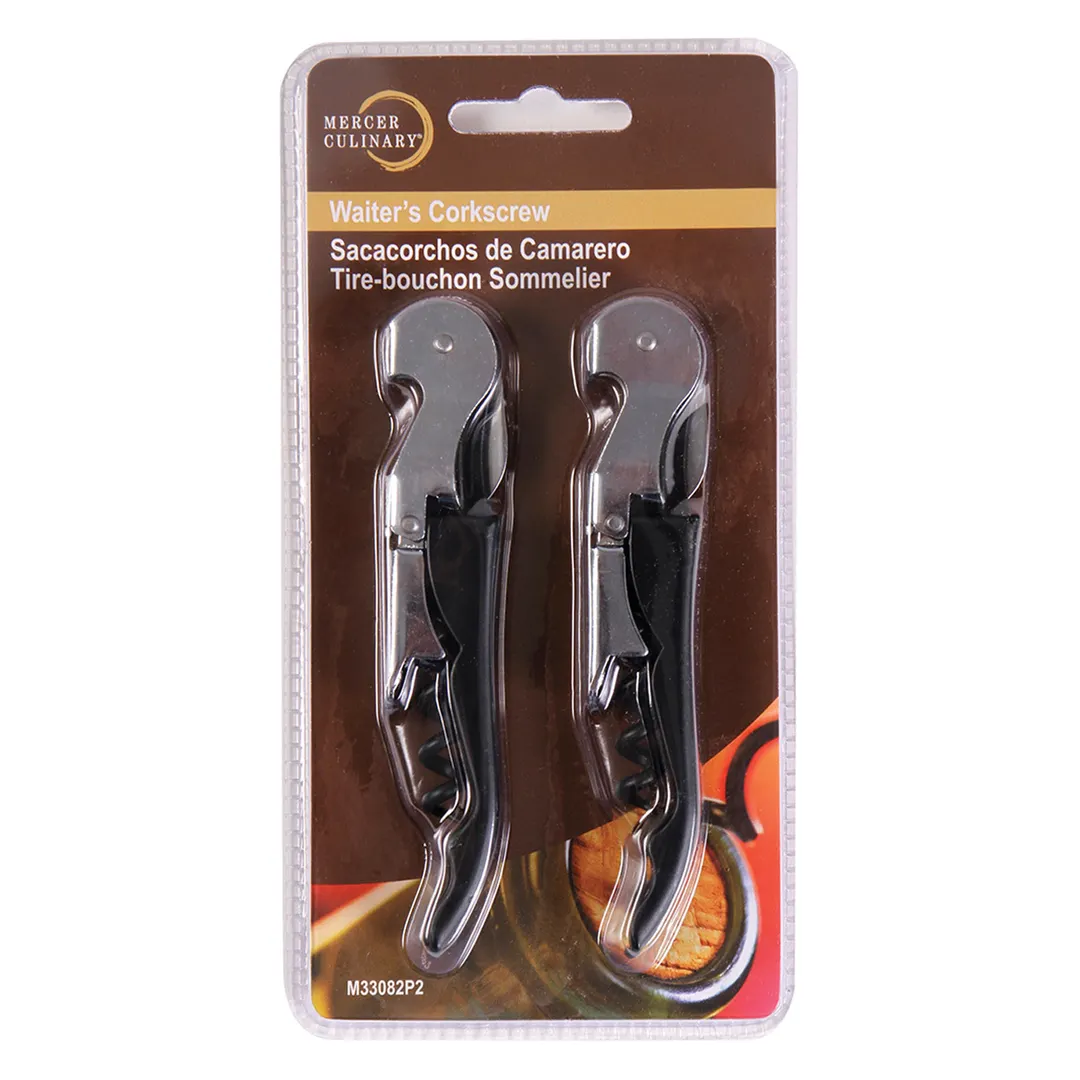Mercer M33082P2 Corkscrew 4‑3/4" Non‑Stick Worm Black Handle
