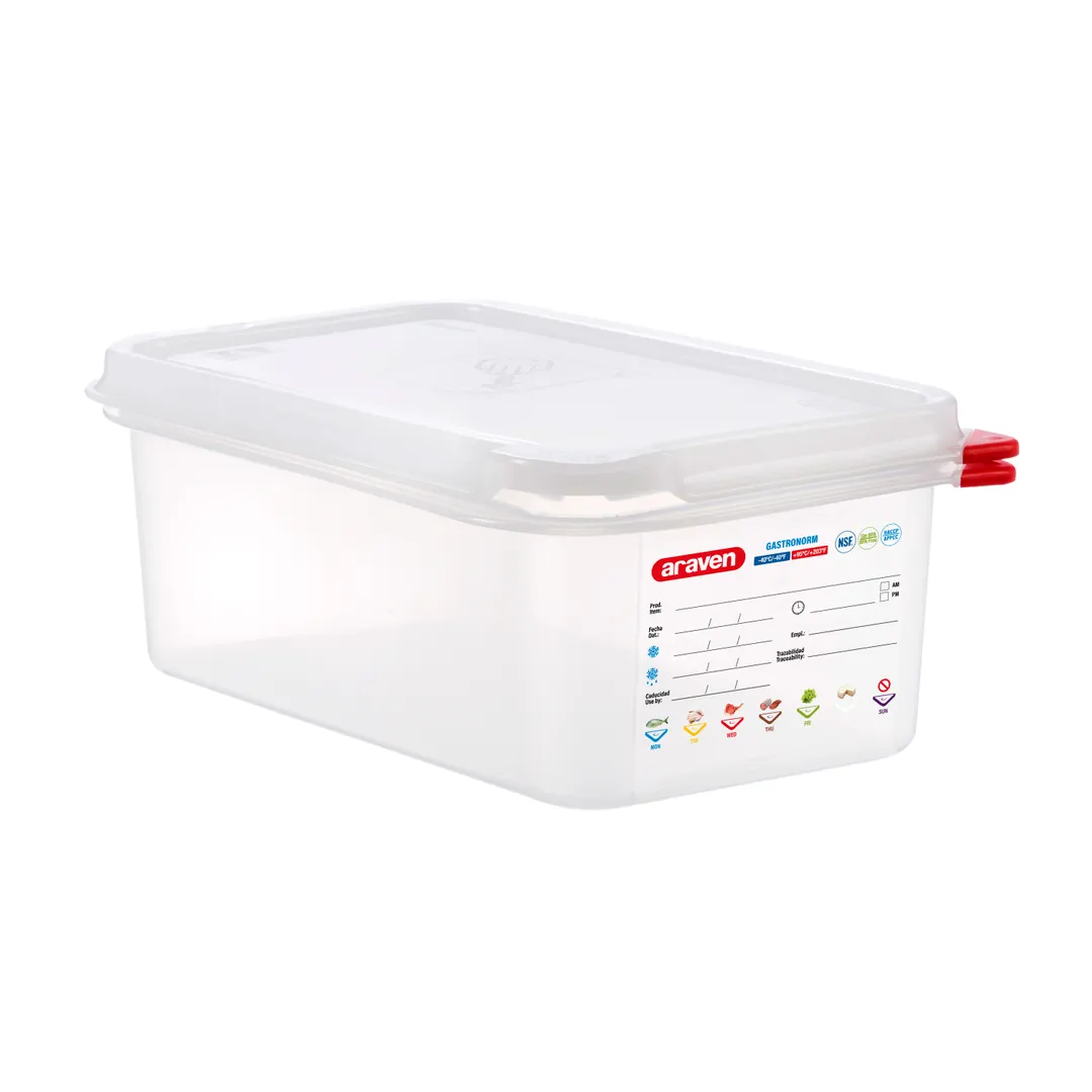 Carlisle 03027 Clear 2.9 Qt Container with Lid, GN 1/4, NSF