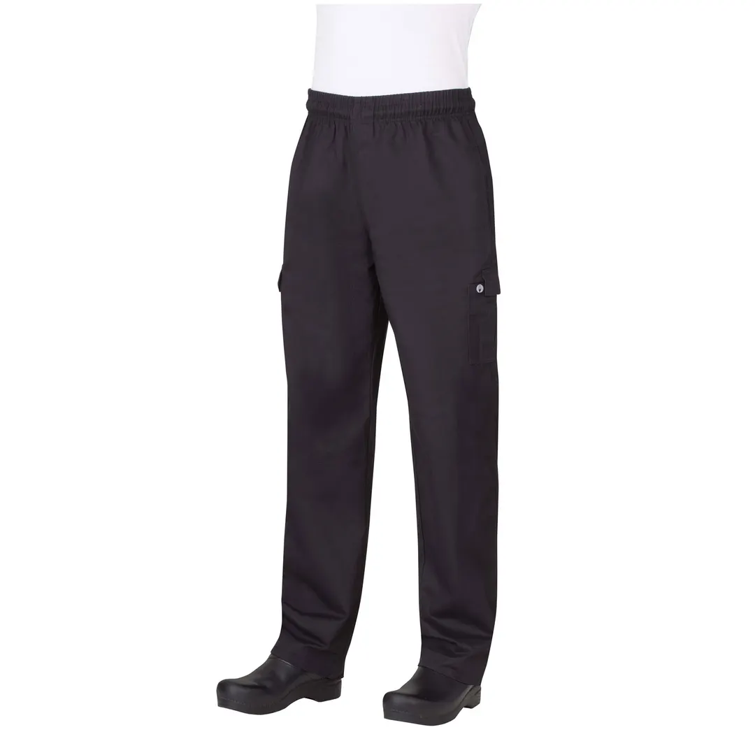 Chef Works PC001-BLK-M Cargo Chef Pants Black 100% Cotton M