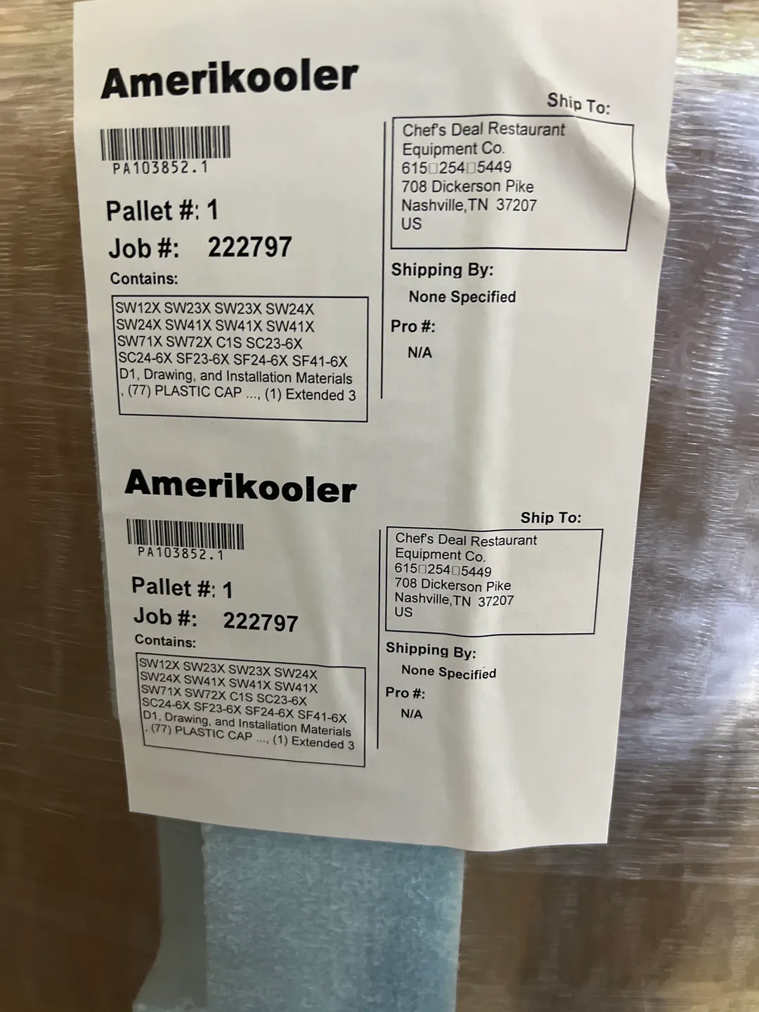 AmeriKooler QC060877**FBSC 6' X 8' Quick Ship Indoor Walk-In Cooler ...