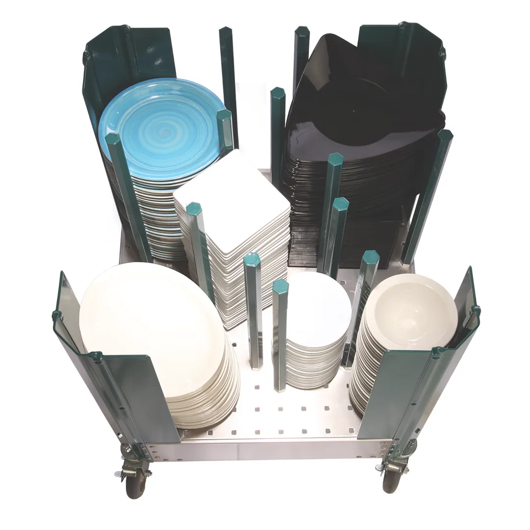 Cres Cor 501DEX Poker Chip Dish Dolly w/ (12) Hex Rods, Aluminum