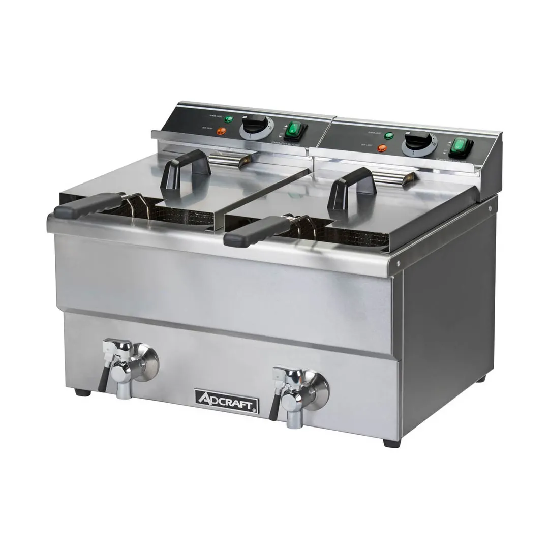 Adcraft DF-12L/2 Double-Tank Countertop Electric Deep Fryer
