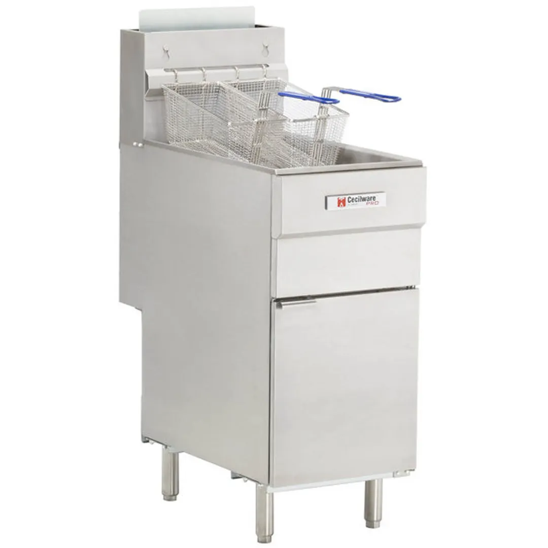 Cecilware® Pro 15" Floor Model Natural Gas Full Pot Fryer, 40 lbs
