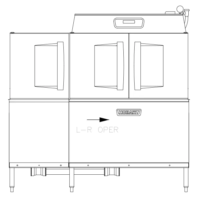 Hobart CLPS66EN-ADV+BUILDUP 66" Conveyor Dishwasher