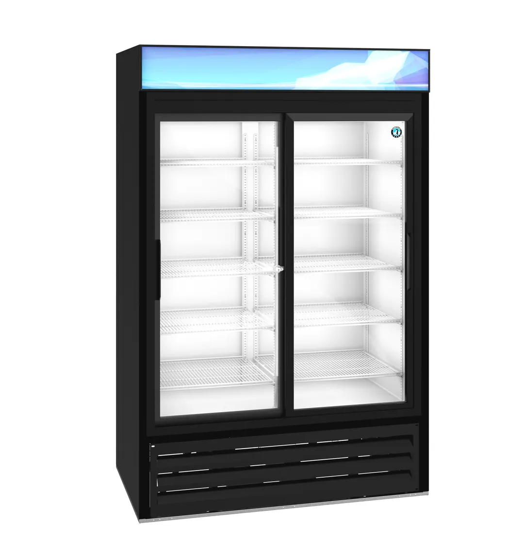 Hoshizaki RM-45-SD-HC-BLK 51" 2-Section Black Merchandiser Refrigerator ...