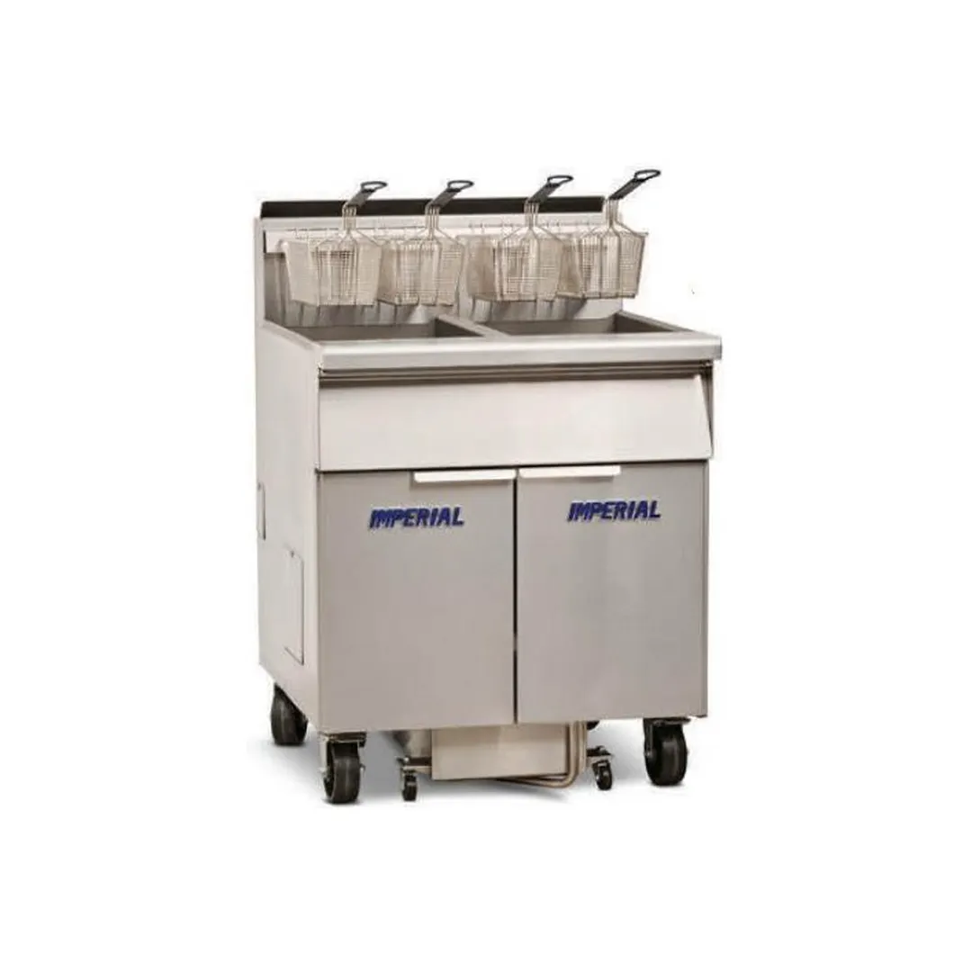 Imperial IFSSP250E Electric Floor Fryer, (2) 50 lb Fryers