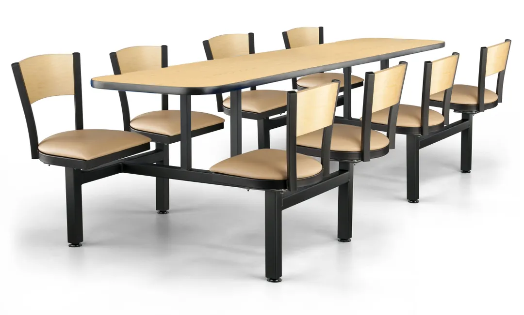 JustChair CLUS-IS-8S-WB Restaurant Table Set, 8 Seats, Black Finish