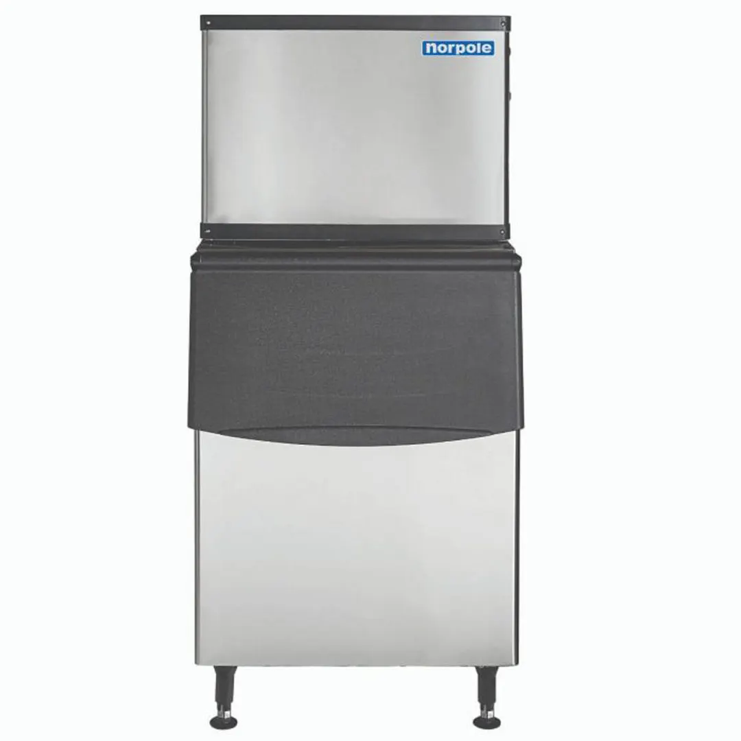 Norpole NPCIM500M/NPCIM500BIN Air-Cooled Full Cube 500 lbs Ice Maker ...