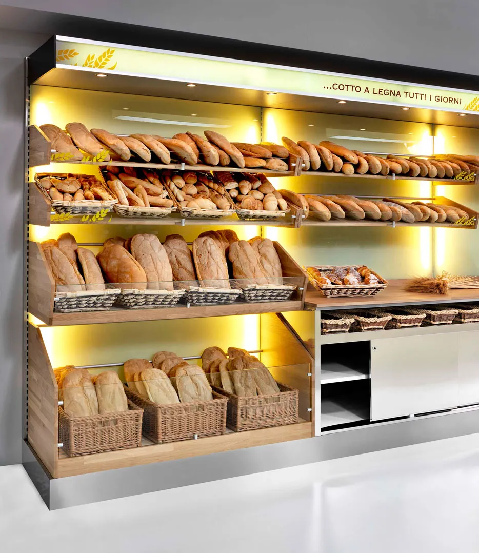Oscartek BS1250 Bread Wall Shelving Display, 49" Length, Back Wall Up ...
