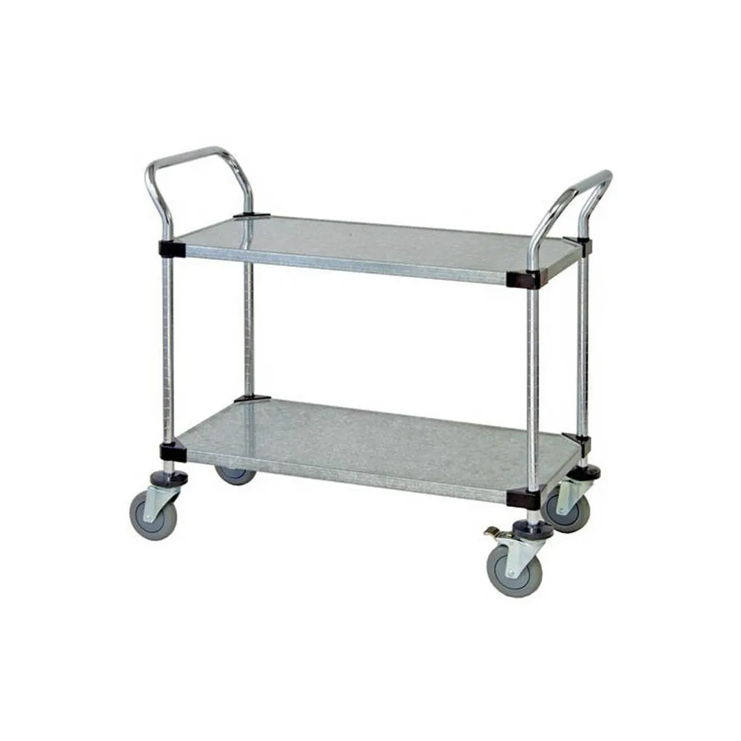 Quantum WRC-2448-2G Galvanized Solid 2-Shelf Utility Cart