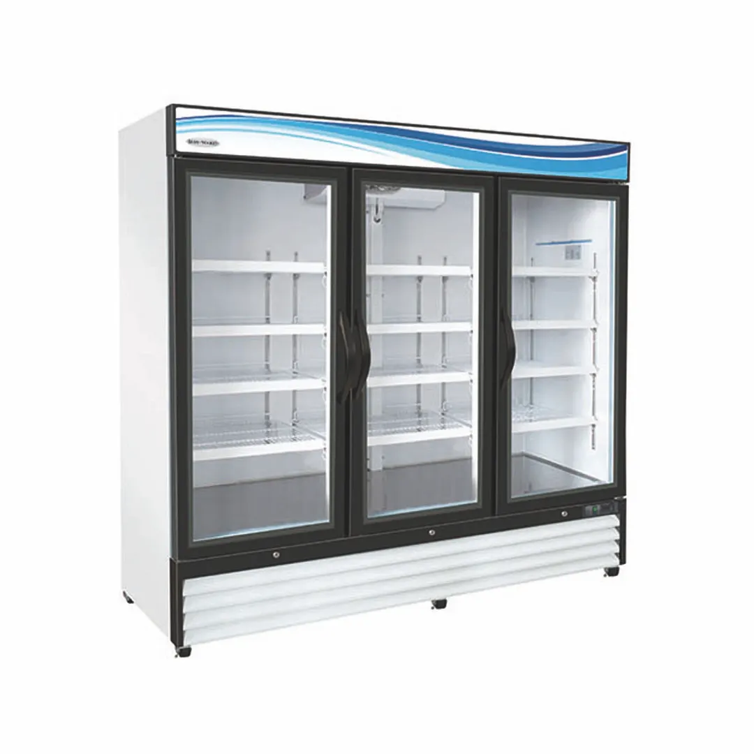 Serv-Ware 81" Three Section Merchandiser Refrigerator with Swing Door ...