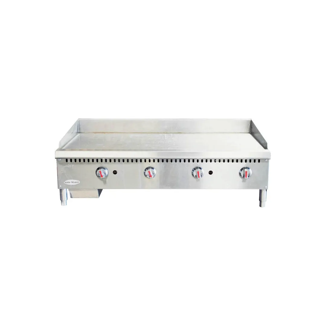 Serv-Ware SMGS-48 48" Countertop Gas Griddle with Manual Control