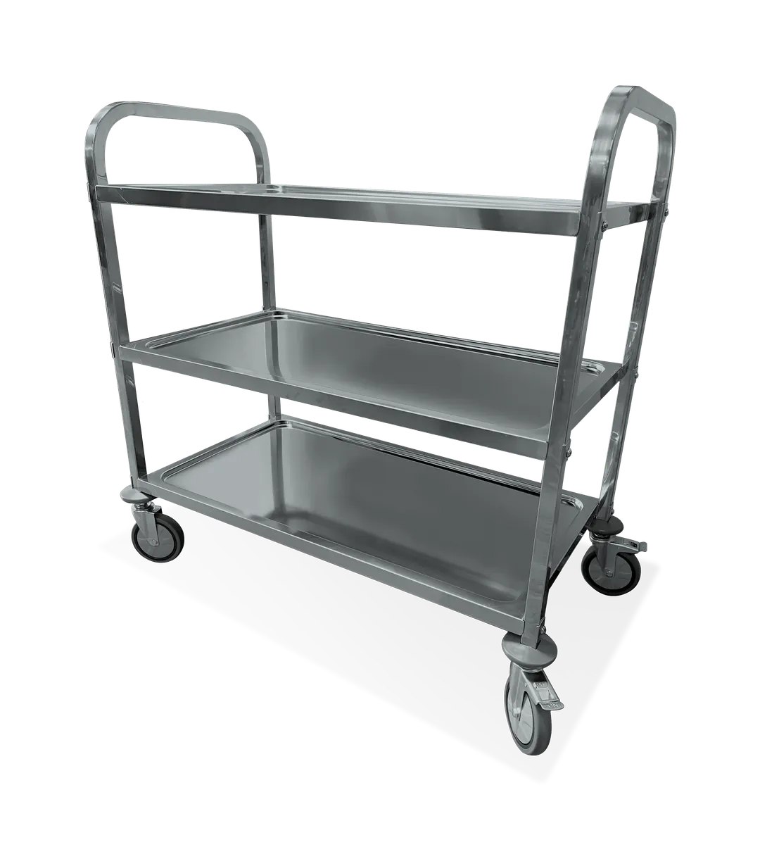 Steel Works Stainless Steel 3-Shelf Utility / Bus Cart - SWUCL3-2037HD-SQ