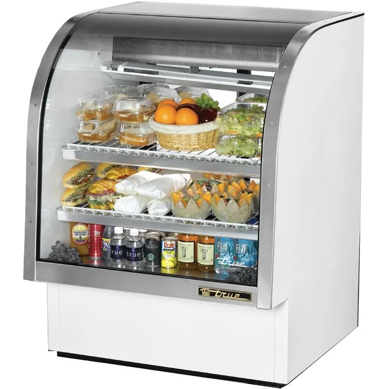 True TCGG-36-HC-LD 36" Curved Glass Refrigerated Deli Case