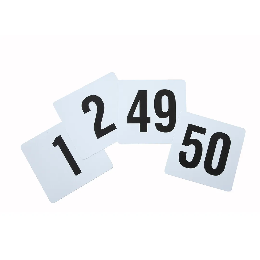 Winco TBN-50 Plastic Table Numbers Set 1-50, 4" x 3-3/4"